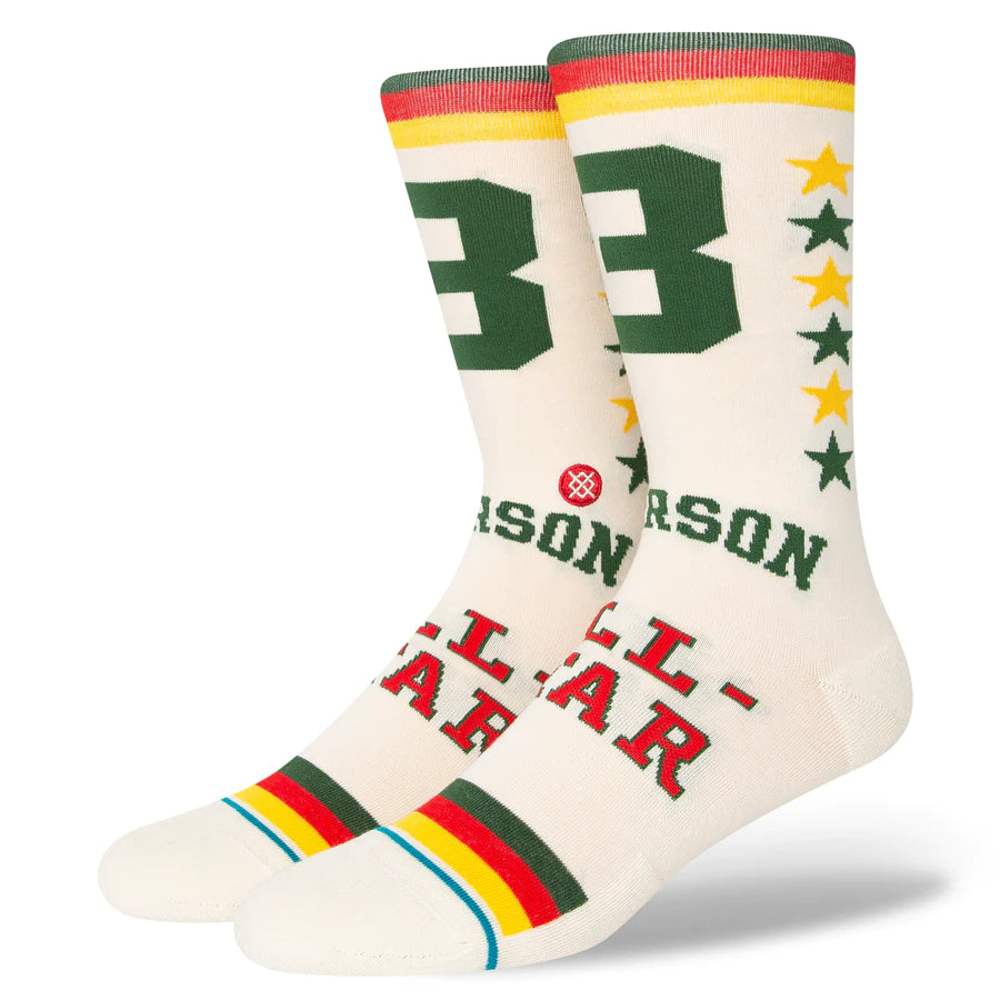 Men's All Star HBCU NBA Basketball Stance Allen Iverson Off White Sock ...