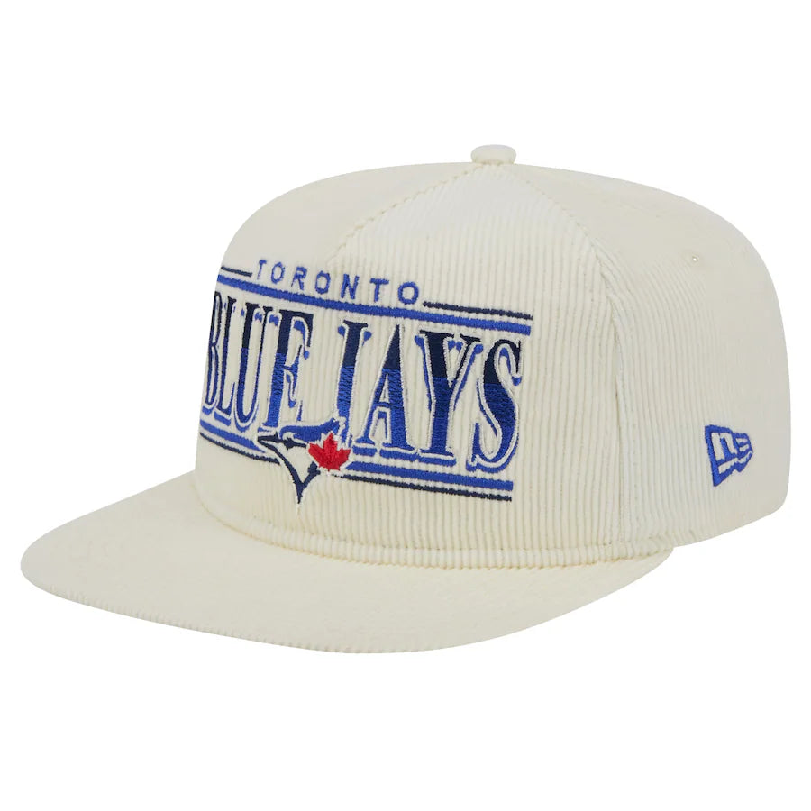 Men's Toronto Blue Jays New Era Cream Throwback Bar Golfer Corduroy Sn ...