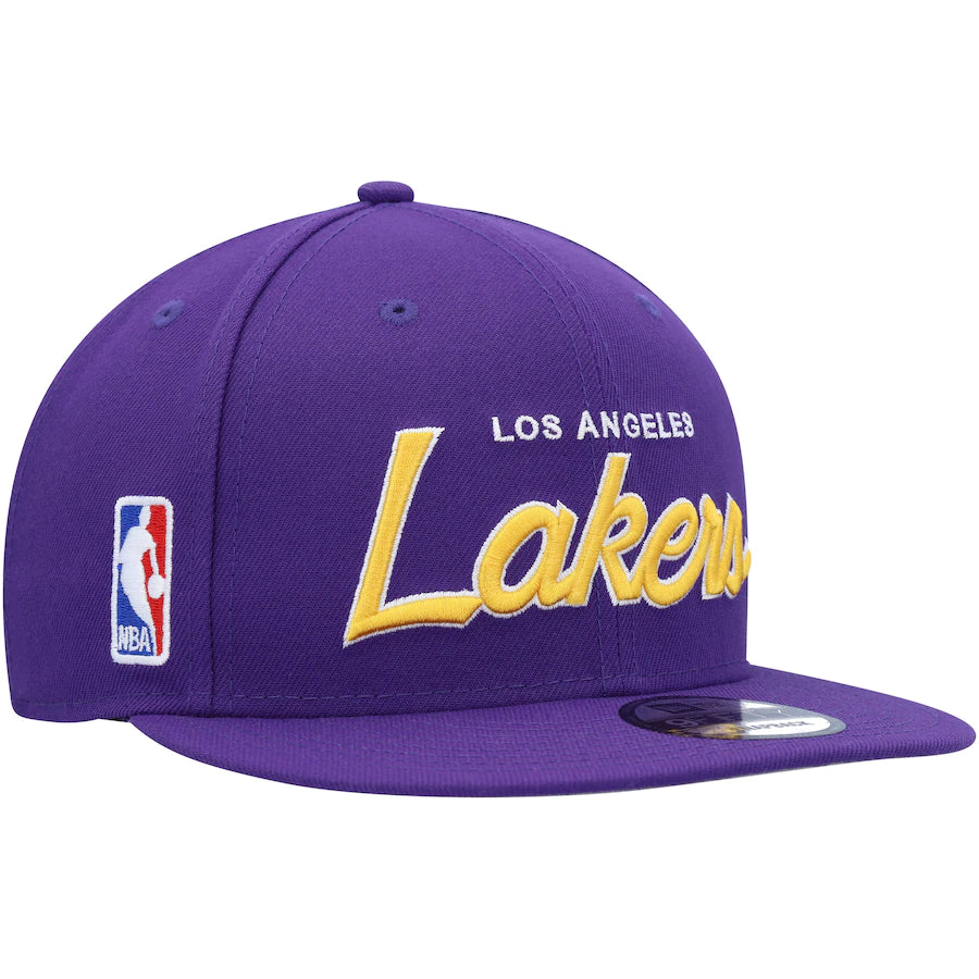 Men’s NBA Los Angeles Lakers New Era Script 9FIFTY Snapback Hat – Purp ...