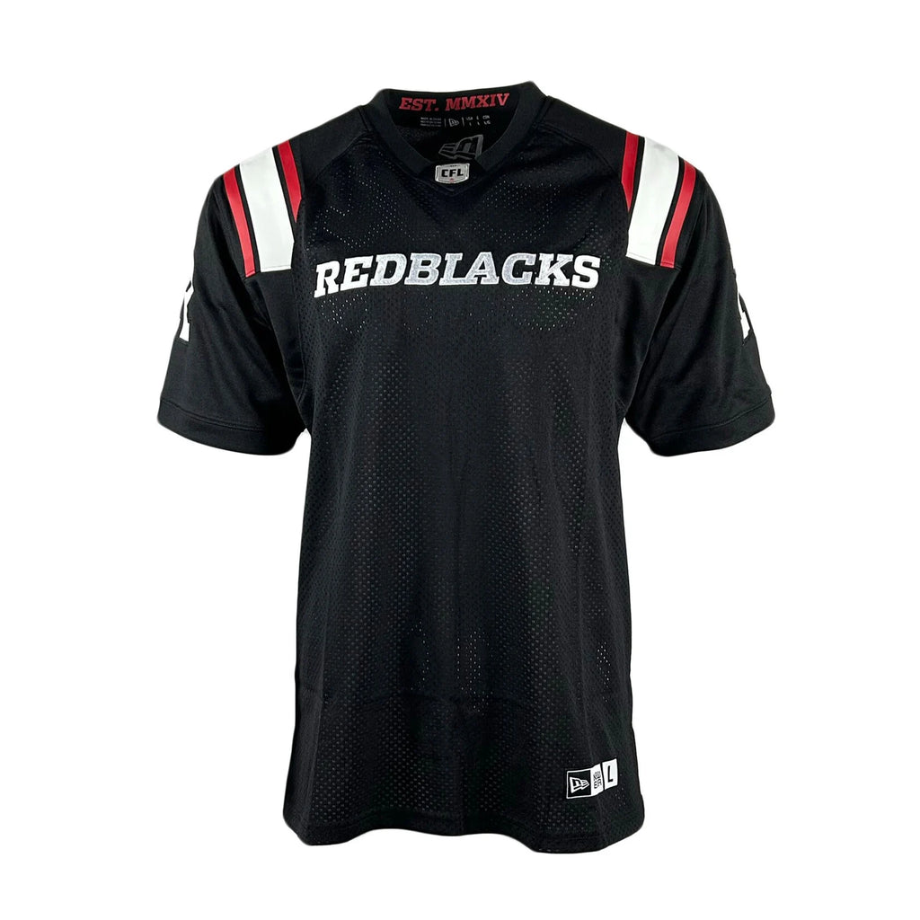 Men's Ottawa Redblacks New Era CFL Replica Home Football Jersey - Blac ...