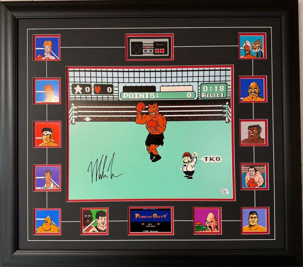 Mike Tyson NES Nintendo Punch-Out Signed 16x20 Photo With Fiterman Gro ...