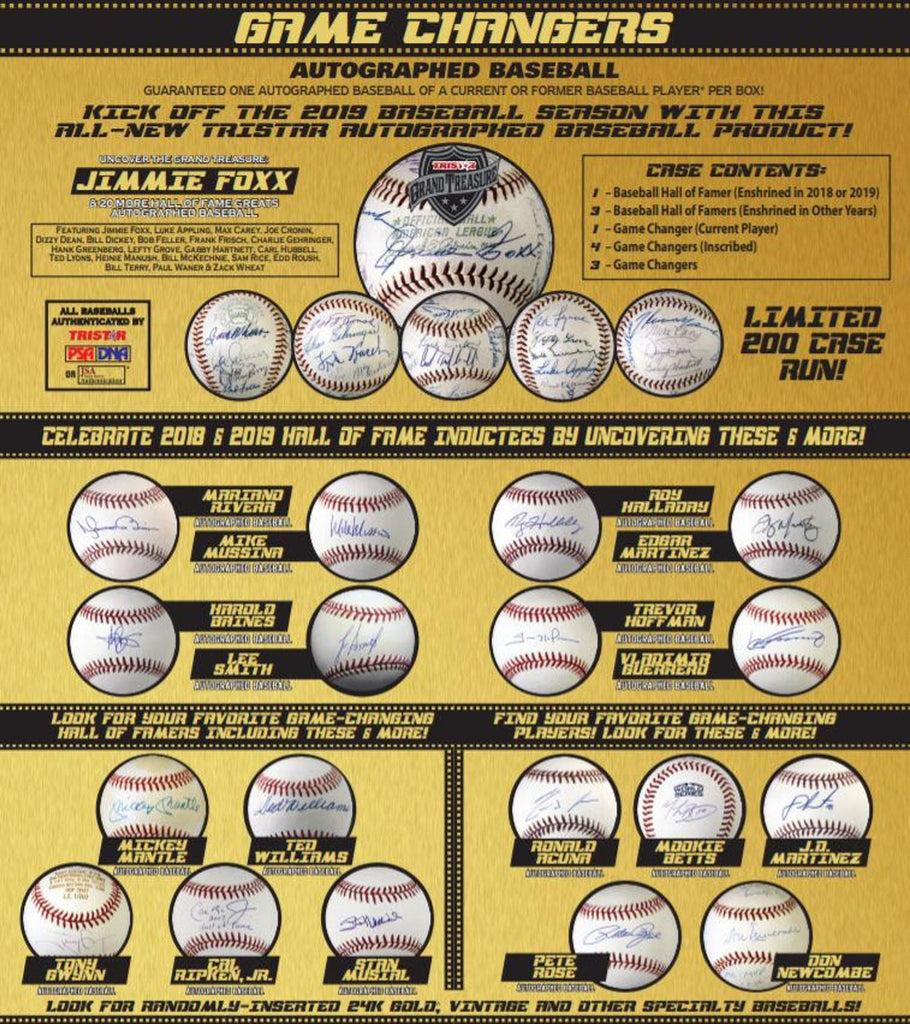 2019 TriStar Game Changers Autographed Baseball Hobby Box – Bleacher ...