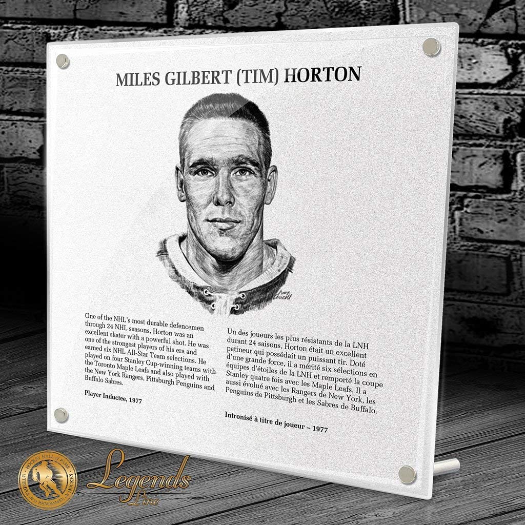 Tim Horton 9'' x 9'' NHL Hockey Hall of Fame 1977 Replica Plaque ...