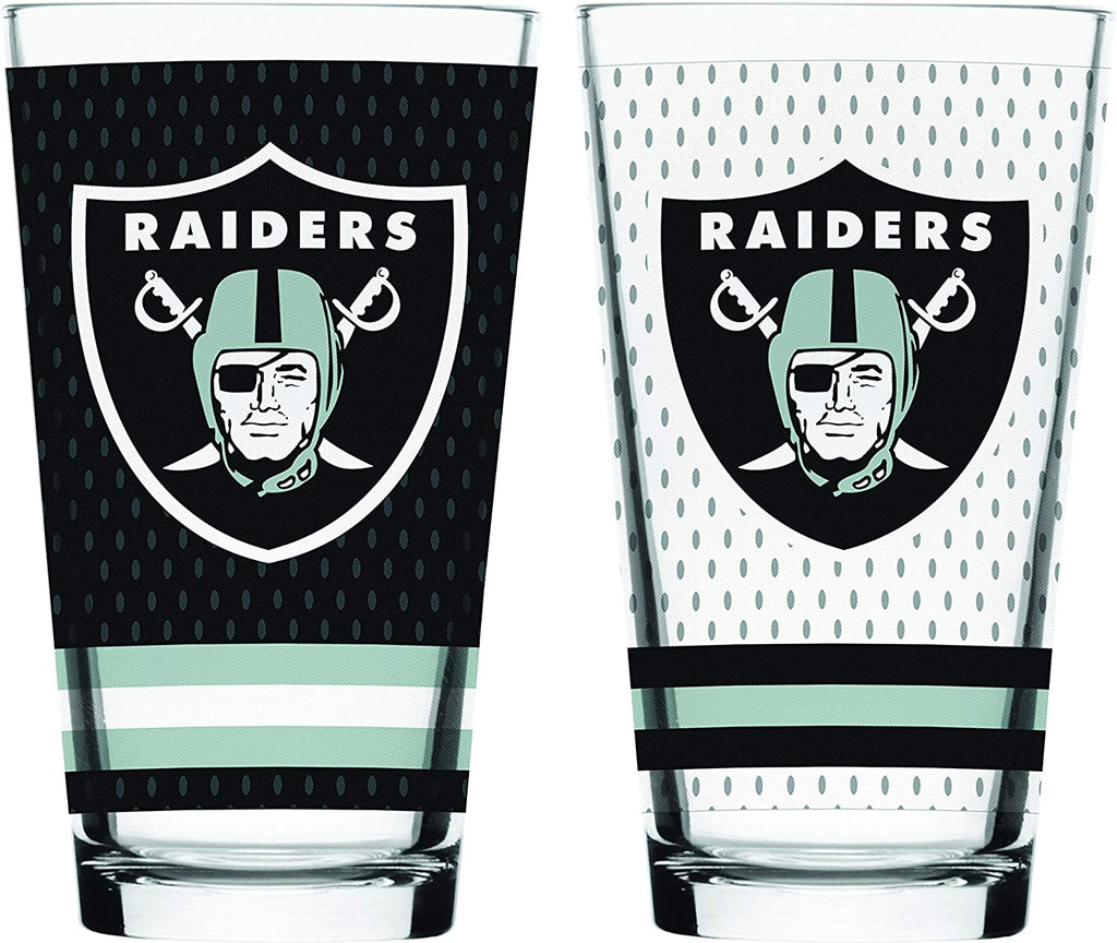 Las Vegas Raiders NFL Football Mixing Glass Set of Two 16oz Full Logo ...