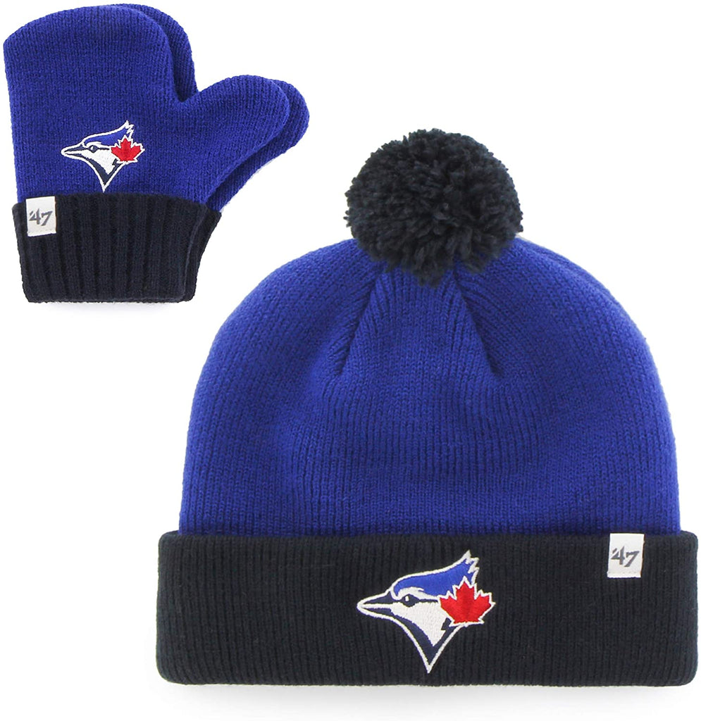 Infant Toronto Blue Jays MLB Baseball Bam Bam Knit Toque and Mitten Se ...