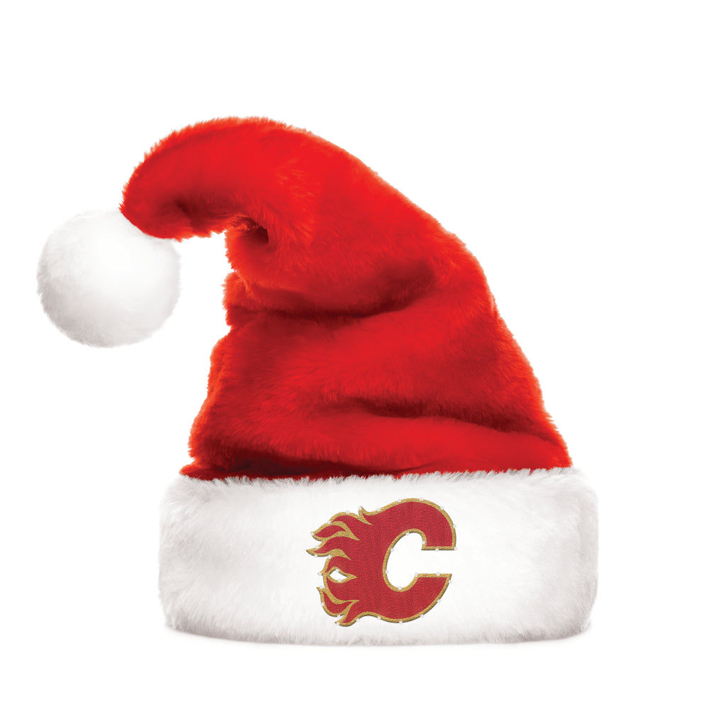 Calgary Flames NHL Hockey Christmas Light Up Santa Pom Team Logo Hat ...