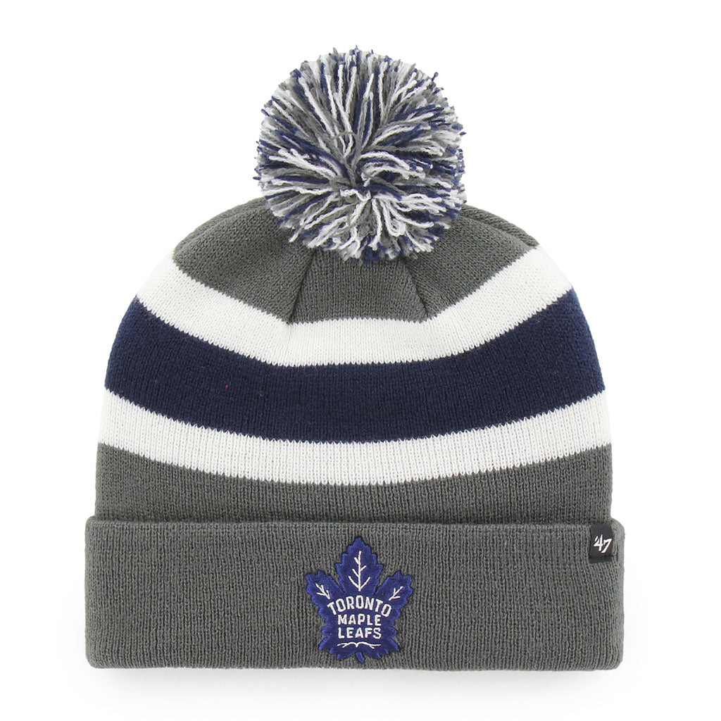 Men's Toronto Maple Leafs Charcoal Breakaway Cuffed Pom Toque Beanie K ...