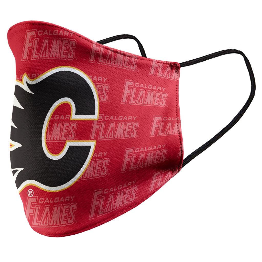 Calgary Flames NHL Wall Paper Primary Logo Mustang Adult Face Covering ...