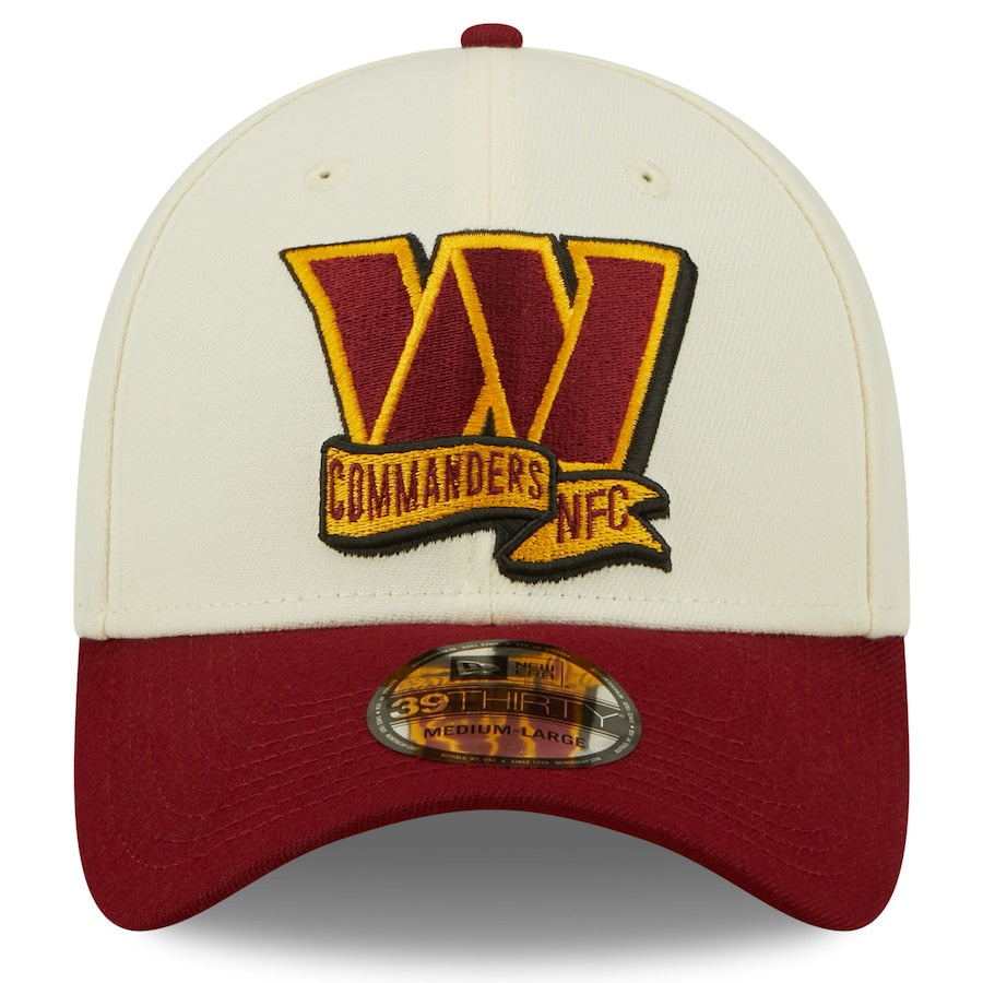 Men's Washington Commanders New Era Cream/Burgundy 2022 Sideline 39THI ...