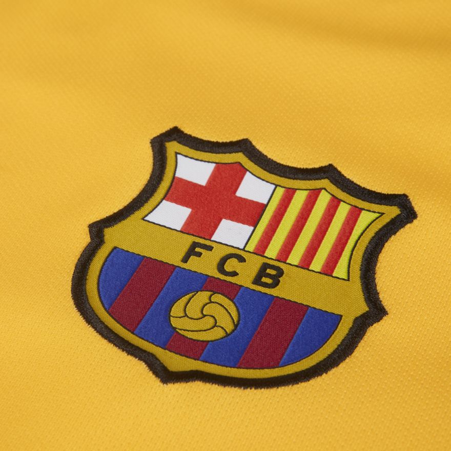 Men's 2019/20 Team Barcelona Football Club Away Yellow Stadium Officia ...