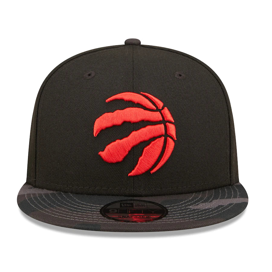 Men's New Era Black Toronto Raptors Camo Visor 9FIFTY Snapback Hat ...